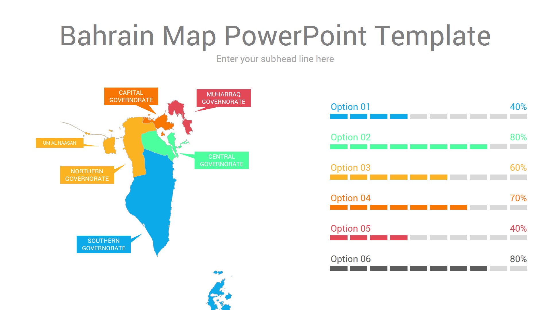 Bahrain map powerpoint template | CiloArt