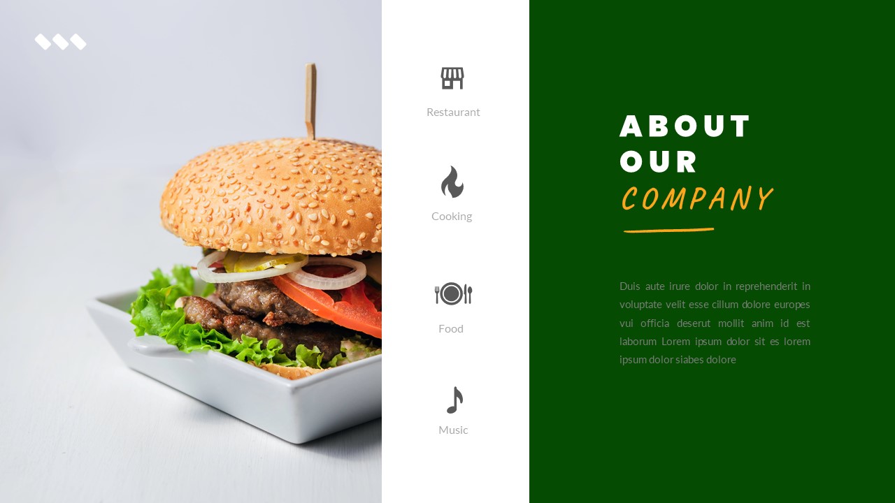 Burger Food PowerPoint Template | CiloArt