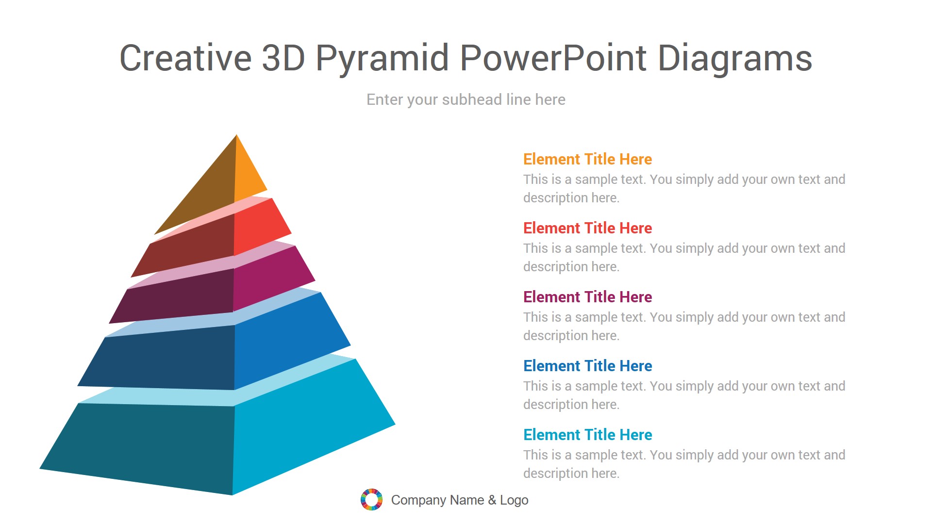 creative 3d pyramid powerpoint diagrams | CiloArt