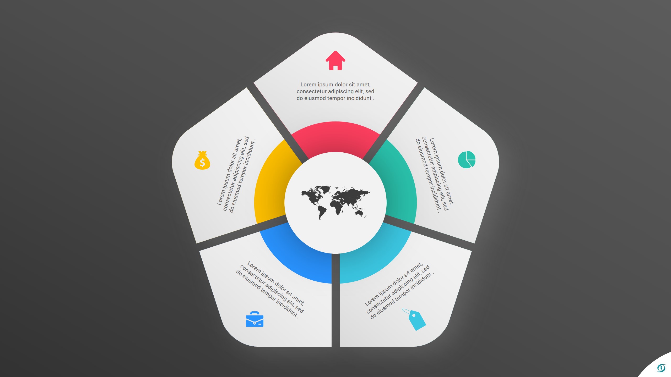 Free Pentagon PowerPoint Infographic | CiloArt