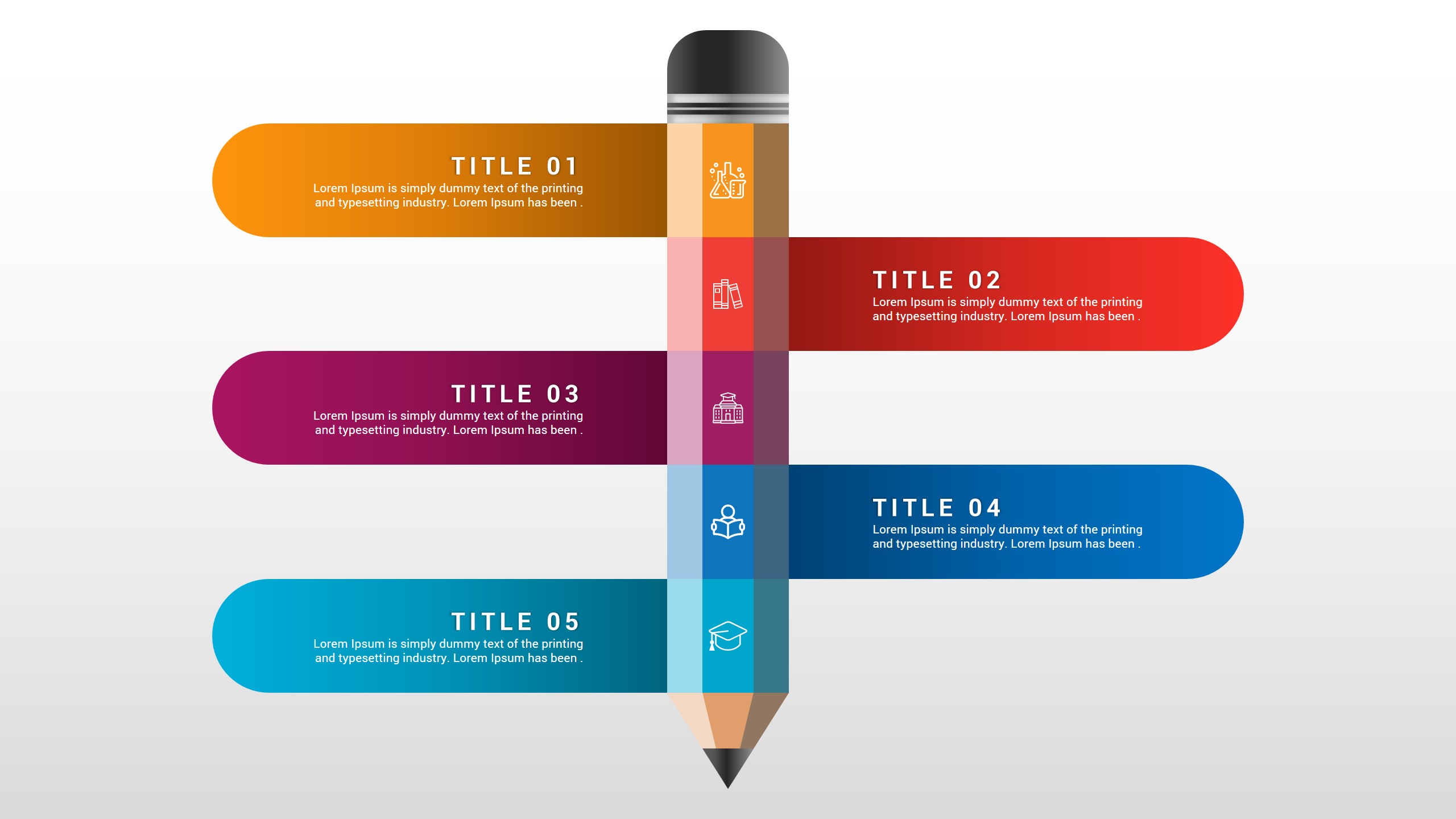 Pencil PPTX Infographic For Education Templates CiloArt