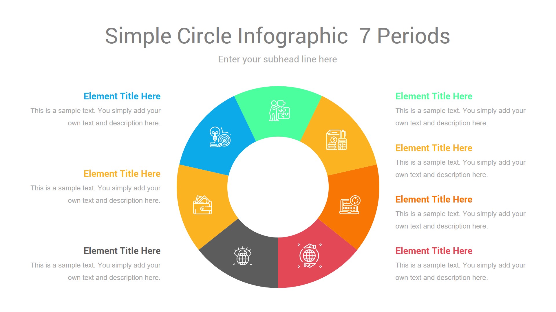 Simple circle infographic 7 periods | CiloArt